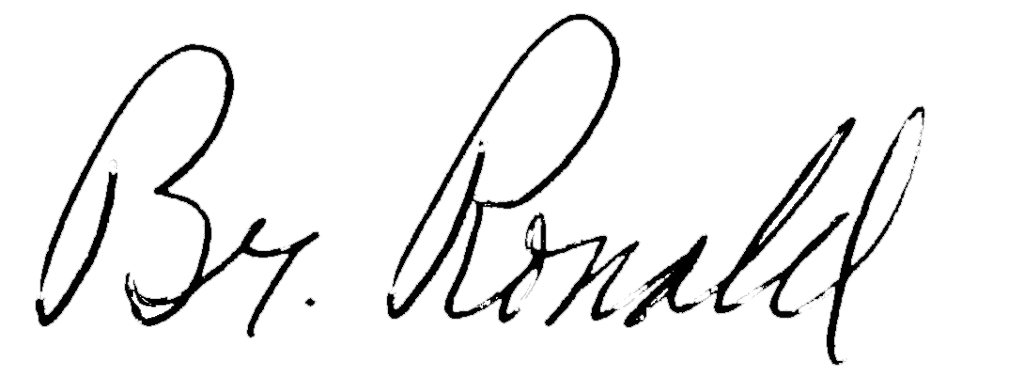 Ministry of Caring : Br. Ronald signature